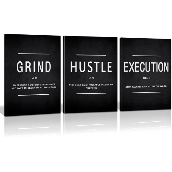 Kawahone | Wall Decor | Canvas Painting Grind Hustle Execution Wall Art ...